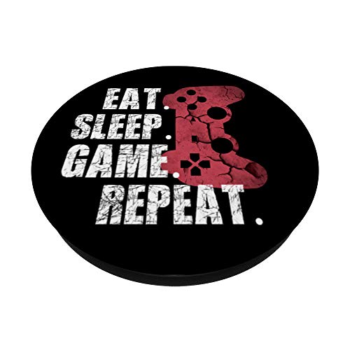 Funny Gamer Video Games Eat Sleep Game Boys Teens PopSockets Swappable PopGrip