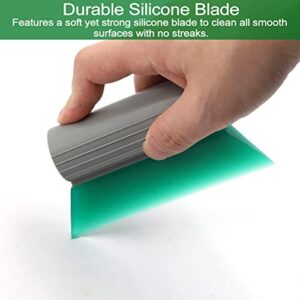 Abnaok Durable Rubber Turbo Squeegee + 1PC Green Refill Rubber Blade Window Tint Vinyl Wraps Household Window Squeegee PPF Paint Protective Film Installation Edge Scraper Water Wiper Scraping Tool