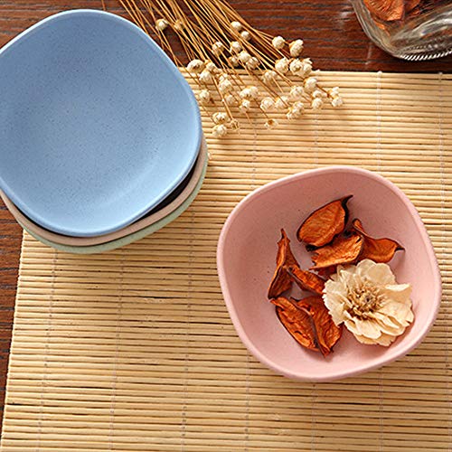 6PCS 4.5 OZ Wheat Straw Small Dessert Bowls, Stacked Pinch Bowls, Bamboo Fiber Mini Prep Bowls, Unbreakable Dipping Saucers for Side Dishes, Seasoning, Snack, Appetizer (Multicolor)