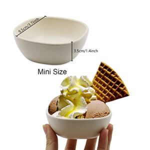 6PCS 4.5 OZ Wheat Straw Small Dessert Bowls, Stacked Pinch Bowls, Bamboo Fiber Mini Prep Bowls, Unbreakable Dipping Saucers for Side Dishes, Seasoning, Snack, Appetizer (Multicolor)