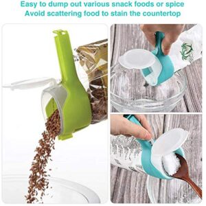 Food Storage Sealing Clips with Pour Spouts,Bag Clips for Food, Kitchen Chip Bag Clips, Plastic Cap Sealer Clips, Great for Kitchen Food Storage and Organization