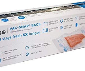 Oliso Pro VAC-SNAP Bags for Oliso Vacuum Sealers (28 Medium 1 Quart Bags, 20 Large 1 Gallon Bags)