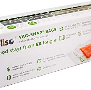 Oliso Pro VAC-SNAP Bags for Oliso Vacuum Sealers (28 Medium 1 Quart Bags, 20 Large 1 Gallon Bags)