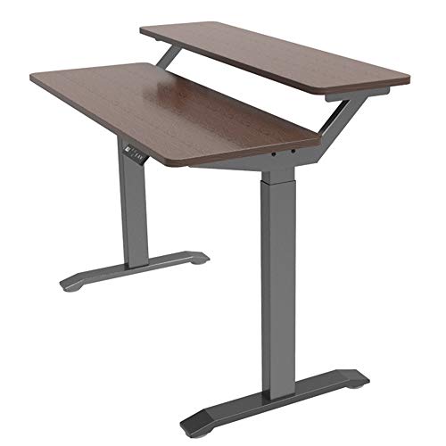 Bookshelf Height-Adjustable Standing Desk with Table Top, Steel Frame Electric Lifting Desk Workstation, Large pc Gaming Desk, Home Office Computer Desk Table with Control Panel