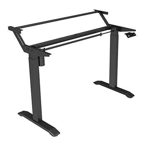 Bookshelf Height-Adjustable Standing Desk with Table Top, Steel Frame Electric Lifting Desk Workstation, Large pc Gaming Desk, Home Office Computer Desk Table with Control Panel