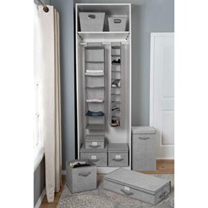 Simplify Large Grommet Bins Heather Grey Soft Storage Collection, Tote