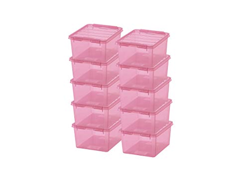 SmartStore - Colour 2 - Set of 10 Storage Boxes - Pink - 21 x 17 x 11 cm - 2l