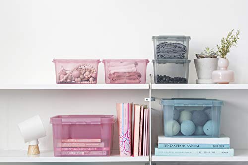 SmartStore - Colour 2 - Set of 10 Storage Boxes - Pink - 21 x 17 x 11 cm - 2l