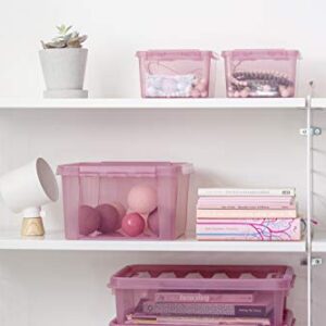 SmartStore - Colour 2 - Set of 10 Storage Boxes - Pink - 21 x 17 x 11 cm - 2l