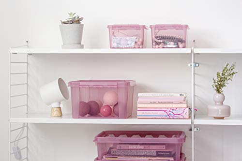 SmartStore - Colour 2 - Set of 10 Storage Boxes - Pink - 21 x 17 x 11 cm - 2l