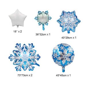 Frozen Balloon Garland Arch Kit - Snowflake balloons for Princess Girl Elsa Baby Shower Frozen Birthday Party Decorations Supplies