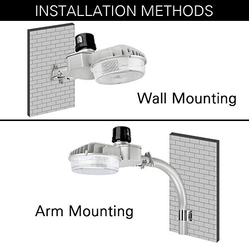 Konlite 45W LED Dusk to Dawn Light- 5800LM - 5000K - 175W MH Equal - UL - Prefect Security Area Light for Barns, Yards, Roadways, Loading Docks and More