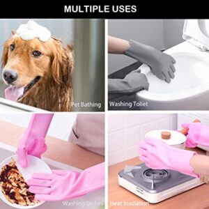 Pet Grooming Gloves for Bathing and Hair Removal, Dogs and Cats Bath Shampoo Brush , Soft and Durable Silicone Scrubber Glove for Pets Shower Like Horse, Dog and Cat