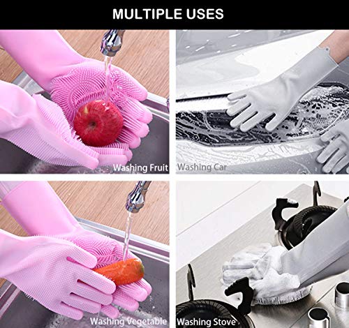 Pet Grooming Gloves for Bathing and Hair Removal, Dogs and Cats Bath Shampoo Brush , Soft and Durable Silicone Scrubber Glove for Pets Shower Like Horse, Dog and Cat