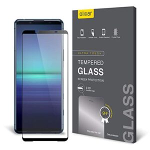 olixar screen protector for sony xperia 5 ii, tempered glass - reliable protection, supports device features - full video installation guide