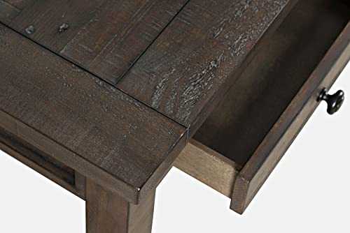 Jofran Madison County Reclaimed Pine USB Charging Farmhouse Wood Office Desk, Barnwood Brown