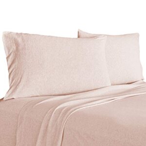 brooklyn flat jersey knit sheet set, king, peach blush