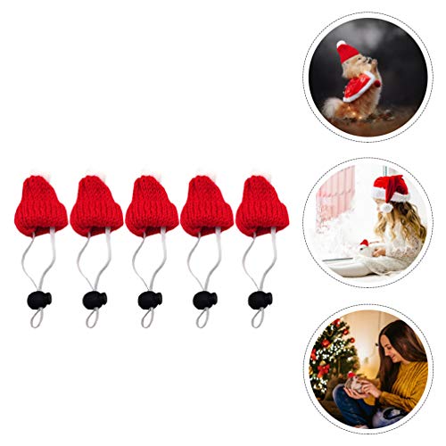 ABOOFAN 5pcs Small Animal Christmas Costume Pet Christmas Hat Santa Claus Cap Head Accessories for Rabbit Hamster Guinea Pig Rats Puppy Kitten Kitty