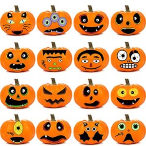 halloween pumpkin craft stickers, 32 pcs classic pumpkin expressions jack-o-lantern stickers pumpkin decorating stickers halloween face stickers halloween trick or treat party decorations