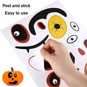 Halloween Pumpkin Craft Stickers, 32 Pcs Classic Pumpkin Expressions Jack-O-Lantern Stickers Pumpkin Decorating Stickers Halloween Face Stickers Halloween Trick or Treat Party Decorations