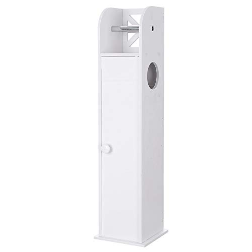 ZXJOY Toilet Paper Storage Containers Narrow Cabinet for PVC Toilet Paper Towel with Paper Roll (19 x 19 x 77)