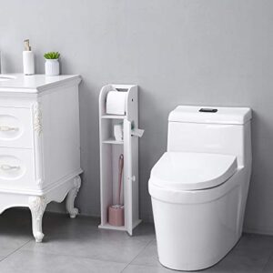 ZXJOY Toilet Paper Storage Containers Narrow Cabinet for PVC Toilet Paper Towel with Paper Roll (19 x 19 x 77)