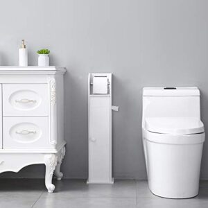 ZXJOY Toilet Paper Storage Containers Narrow Cabinet for PVC Toilet Paper Towel with Paper Roll (19 x 19 x 77)