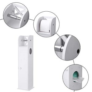 ZXJOY Toilet Paper Storage Containers Narrow Cabinet for PVC Toilet Paper Towel with Paper Roll (19 x 19 x 77)