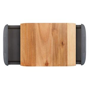 Glad Acacia Wood Cutting Board with Slide Out Trays | Catches Food and Waste | Solid Wooden Butcher Block with Removable Drawers | Kitchen Cooking Supplies, Brown, Black