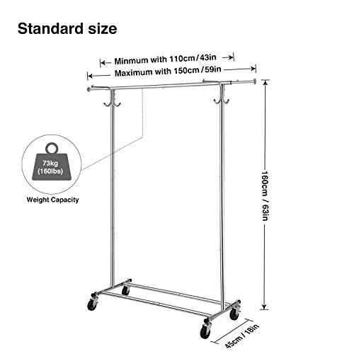 GREENSTELL Z-Base Garment Rack, Industrial Pipe Style Clothes Rack on Wheels with Brakes + Garment Rack with PVC Cover on Wheels, Multifunctional Garment Rack, used for indoor/outdoor