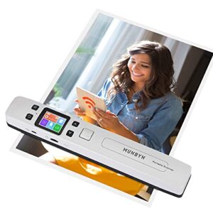 munbyn portable scanner, photo scanner for documents pictures texts in 1050dpi, flat scanning, included 16gb sd card, photo scanner uploads images to computer via usb or built-in wi-fi, no driver