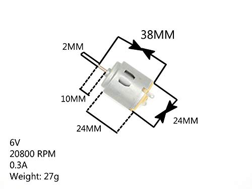 DC Motor Shiping 30Pcs/260 DC Motor 2 mm Diameter of Axle: Axial Length Including The Steps: 8.8 mm Chief: 38 mm