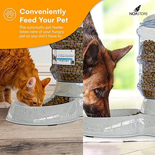 Automatic Replenish Pet Waterer Dispenser and Pet Feeder Station for Dogs, Cats or Small Pets | Small and Big Pets Water Station, Pet Water Bowl | Cat and Dog Gravity Feeder, Waterer Dispenser Station