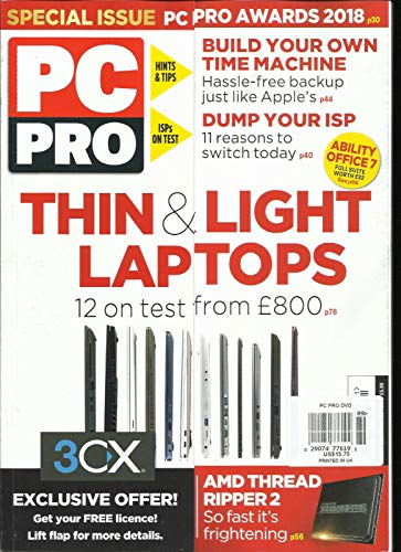 PC PRO MAGAZINE, SPECIAL ISSUE, PC PRO AWARDS, 2018 NOVEMBER, 2018# 289