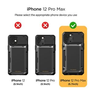 VRS DESIGN Damda Glide Pro Compatible for iPhone 12 Pro Max Case, with [4 Cards] Premium Sturdy [Semi Auto] Credit Card Holder Slot Wallet for iPhone 12 Pro Max 6.7 inch(2020) Black