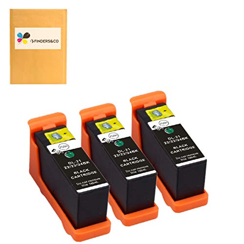 Compatible Dell Series 21 Black Ink Cartridges Replacement for DELL V313 V313W V515W P513W P713W V715W Printer, 3Pack Dell 21 22 23 24 Black Ink Cartridge