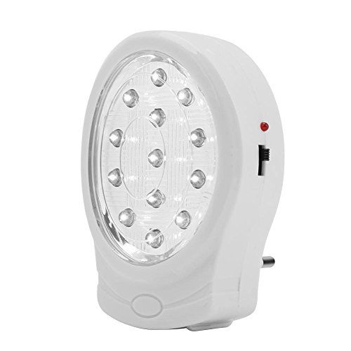 Fafeicy 13 LED Rechargeable Emergency Light, AC110-240V Automatic Power Failure Outage Lamp(US Plug), Buttons and Indicators