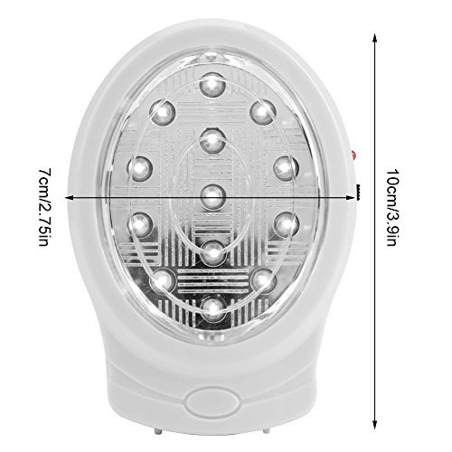 Fafeicy 13 LED Rechargeable Emergency Light, AC110-240V Automatic Power Failure Outage Lamp(US Plug), Buttons and Indicators