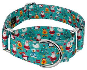 country brook design - santa and friends christmas dog collar with 11 festive patterns - 1 1/2 inch martingale collection (1 1/2 inch, large)