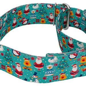 Country Brook Design - Santa and Friends Christmas Dog Collar with 11 Festive Patterns - 1 1/2 Inch Martingale Collection (1 1/2 Inch, Large)