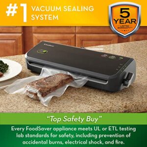 FoodSaver FM2000 Vacuum Sealer Machine with Starter Bags & Rolls | Safety Certified | Black - FM2000-FFP & 8" and 11" Vacuum Seal Rolls Multipack | Make Custom-Sized BPA-Free Vacuum Sealer Bags