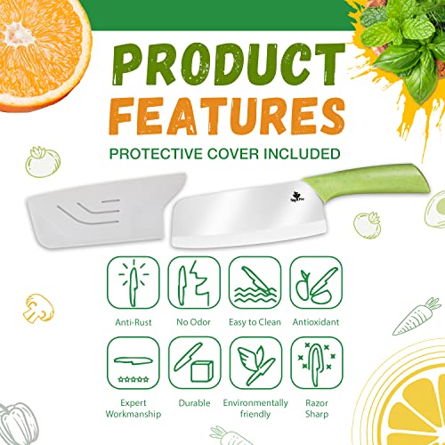 VegItPro 6.5" Vegetable Knife for Kitchen + Vegetable Cutting Knife +Sharp Chopping Knife +Made of all Natural and Recylable Materials + Blade Sheath