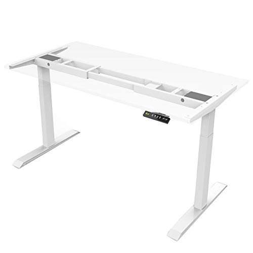 Bookshelf Height-Adjustable Standing Desk Frame, Intelligent Electric Lifting Table, Heavy-Duty Steel Desk with 4 Automatic Memory Keyboards, for Home Office