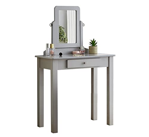 GTU Furniture Transitional Vanity Set with Mirror Stool (Silver)