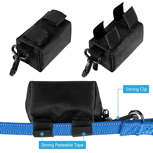 2 Pack Dog Poop Bag Holder for Leash Attachment - Waste Bag Dispenser for Leash - Fits Any Dog Leash - Portable Set with Hand Free Holder Metal Carrier (Each Bag Includes 1 Holder), 2 Pack Set