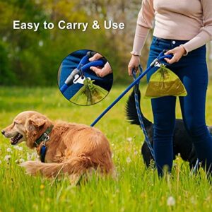 2 Pack Dog Poop Bag Holder for Leash Attachment - Waste Bag Dispenser for Leash - Fits Any Dog Leash - Portable Set with Hand Free Holder Metal Carrier (Each Bag Includes 1 Holder), 2 Pack Set