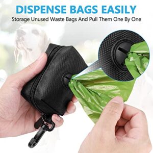 2 Pack Dog Poop Bag Holder for Leash Attachment - Waste Bag Dispenser for Leash - Fits Any Dog Leash - Portable Set with Hand Free Holder Metal Carrier (Each Bag Includes 1 Holder), 2 Pack Set