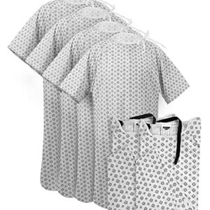 Oakias Patient Gowns 6 Pack – Unisex Cotton Blend Hospital Gown – 45” Long and 61” Wide – Fits Comfortably up to 2XL