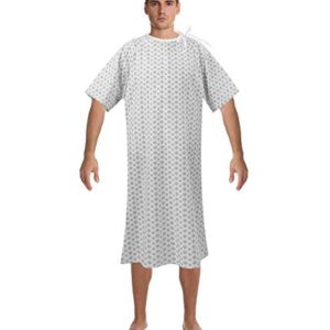 Oakias Patient Gowns 6 Pack – Unisex Cotton Blend Hospital Gown – 45” Long and 61” Wide – Fits Comfortably up to 2XL