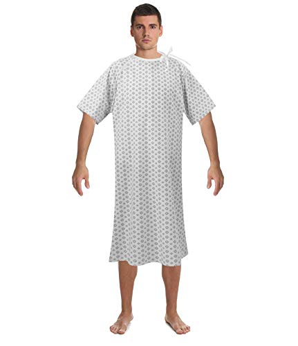 Oakias Patient Gowns 6 Pack – Unisex Cotton Blend Hospital Gown – 45” Long and 61” Wide – Fits Comfortably up to 2XL